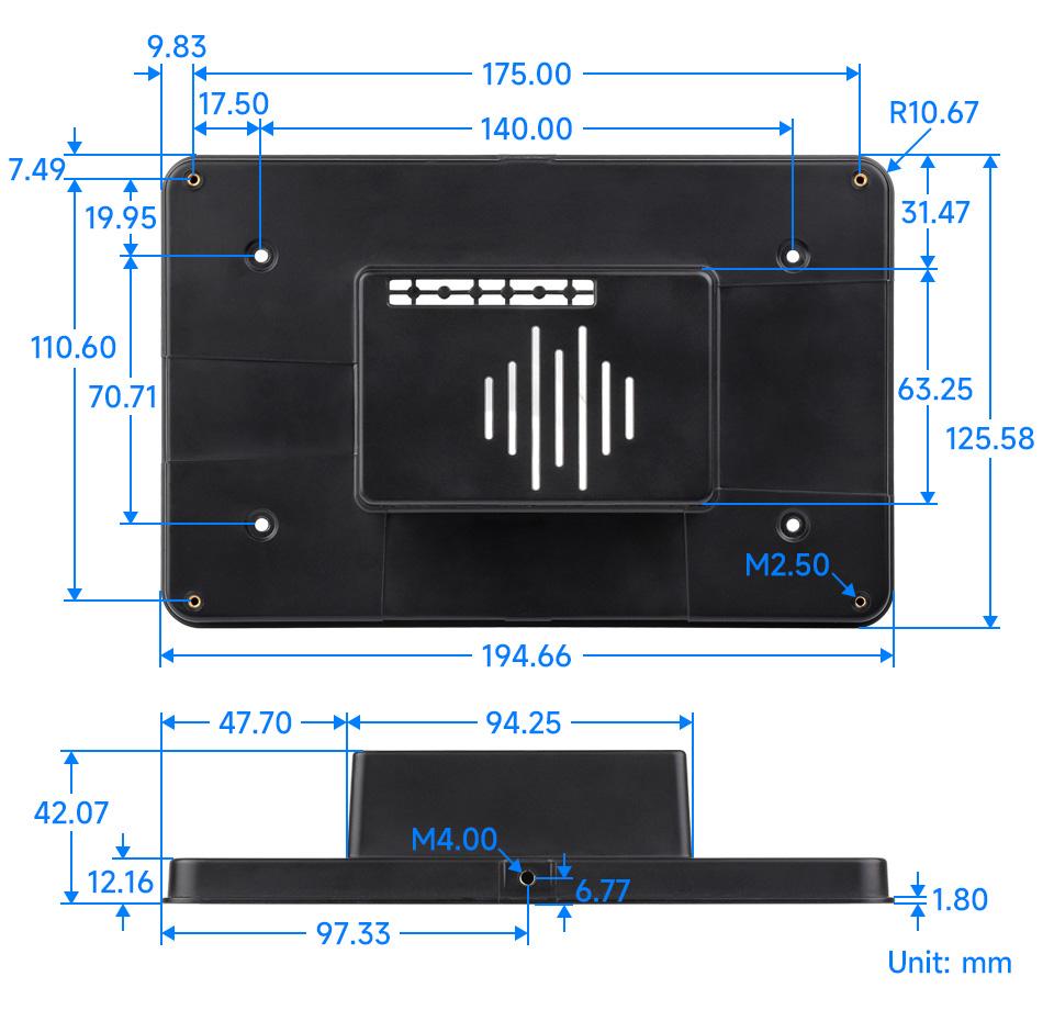 PI5-CASE-TD2 WaveShare製 Raspberry Pi 5/Touch Display 2用ケース — スイッチサイエンス